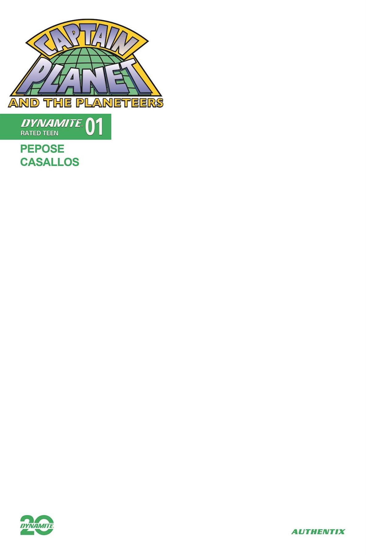 Captain Planet #1 Cvr G Blank Authentix Dynamite Comic Book - Walmart.com