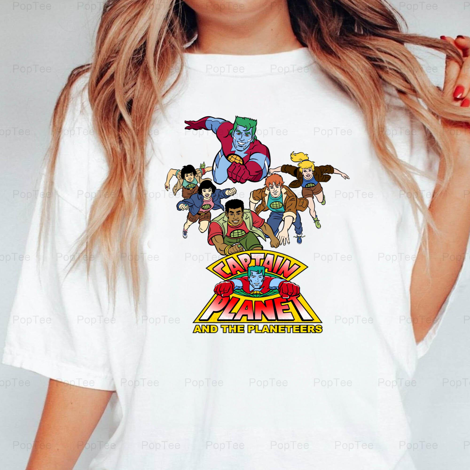 Captain Planet and the Planeteers Retro 90s Cartoon Group T-Shirt ...