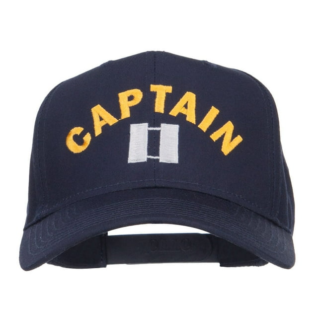 Captain Rank Logo Embroidered Cap - Navy OSFM - Walmart Business Supplies
