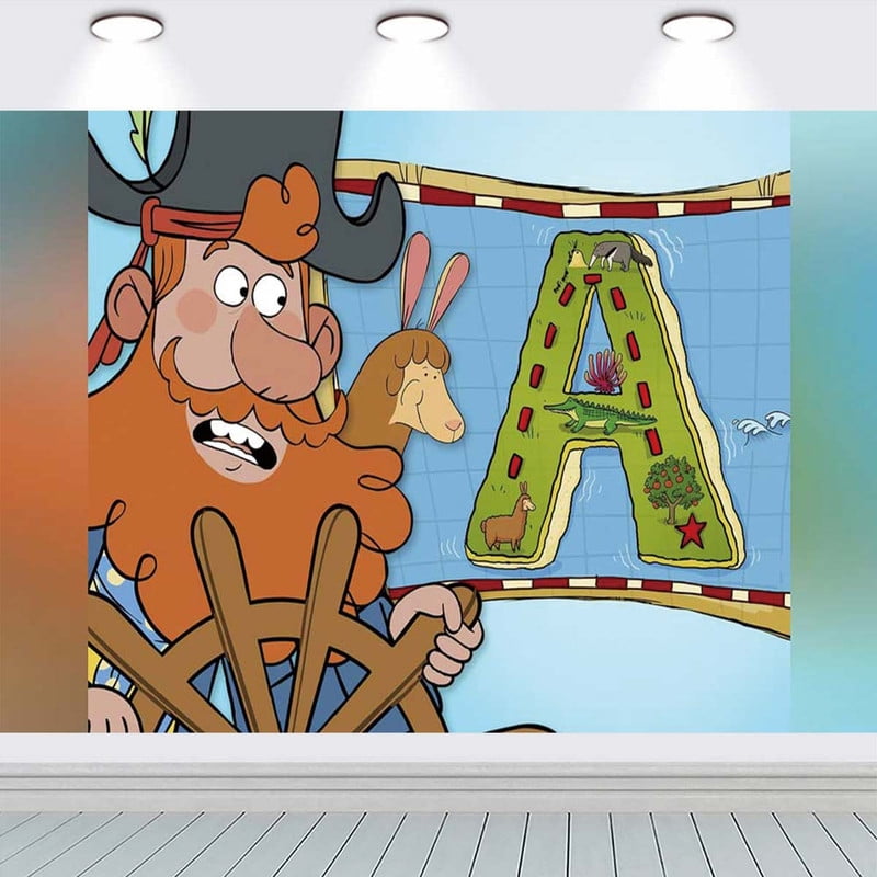 Captain Seasalt and the ABC Pirates Party Supplies Background Backdrop ...
