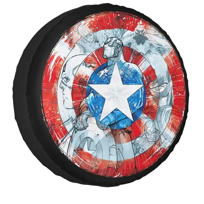 Captain Shield Logo Spare Wheel Cover Fit for Hummer 4WD Trailer Custom ...