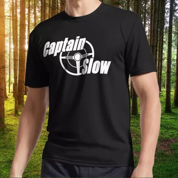 Captain Slow Classic white logo Active T-Shirt Logo T-Shirt Funny Size ...