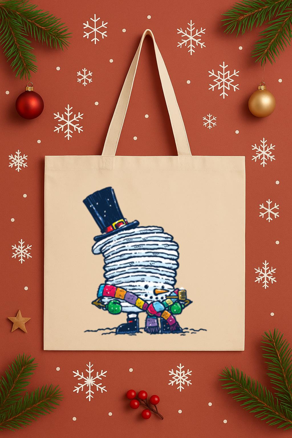 Captain Snowcakes Funny Christmas Tote Bag Winter Humor Retro Holiday ...