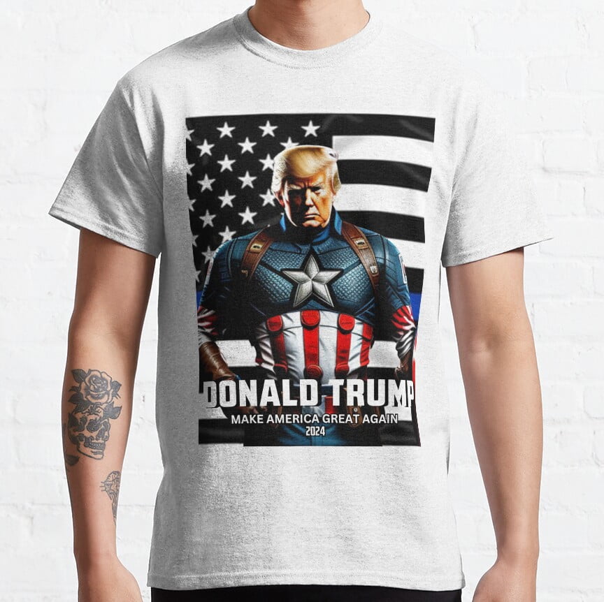 Captain Trump Blue Line Flag #1 Make America Great Again Classic T ...