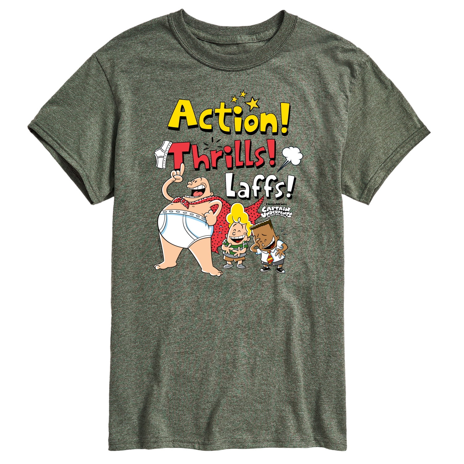 Captain Underpants - Action, Thrills, & Laffs - Men's Short Sleeve ...