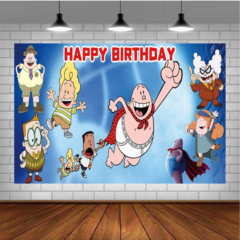 Captain Underpants Post Wall Decor Birthday Banner Backdrop Background ...