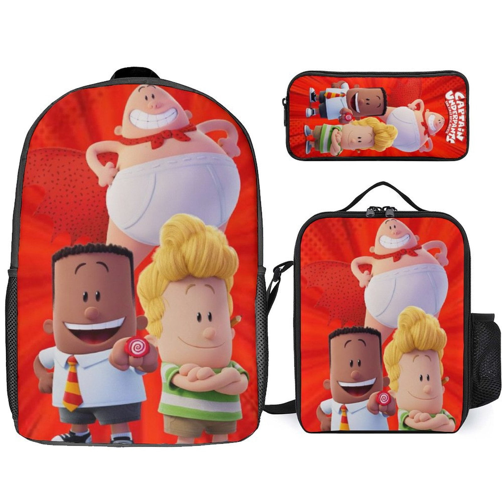 Captain Underpants Backpack Fashion Printed Bookbag Set 3 Piece Set ...