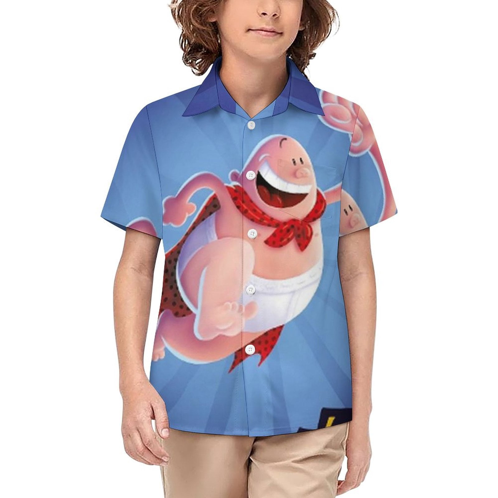 Captain Underpants Boy's Button Down Shirt Summer Short Sleeve Shirts ...