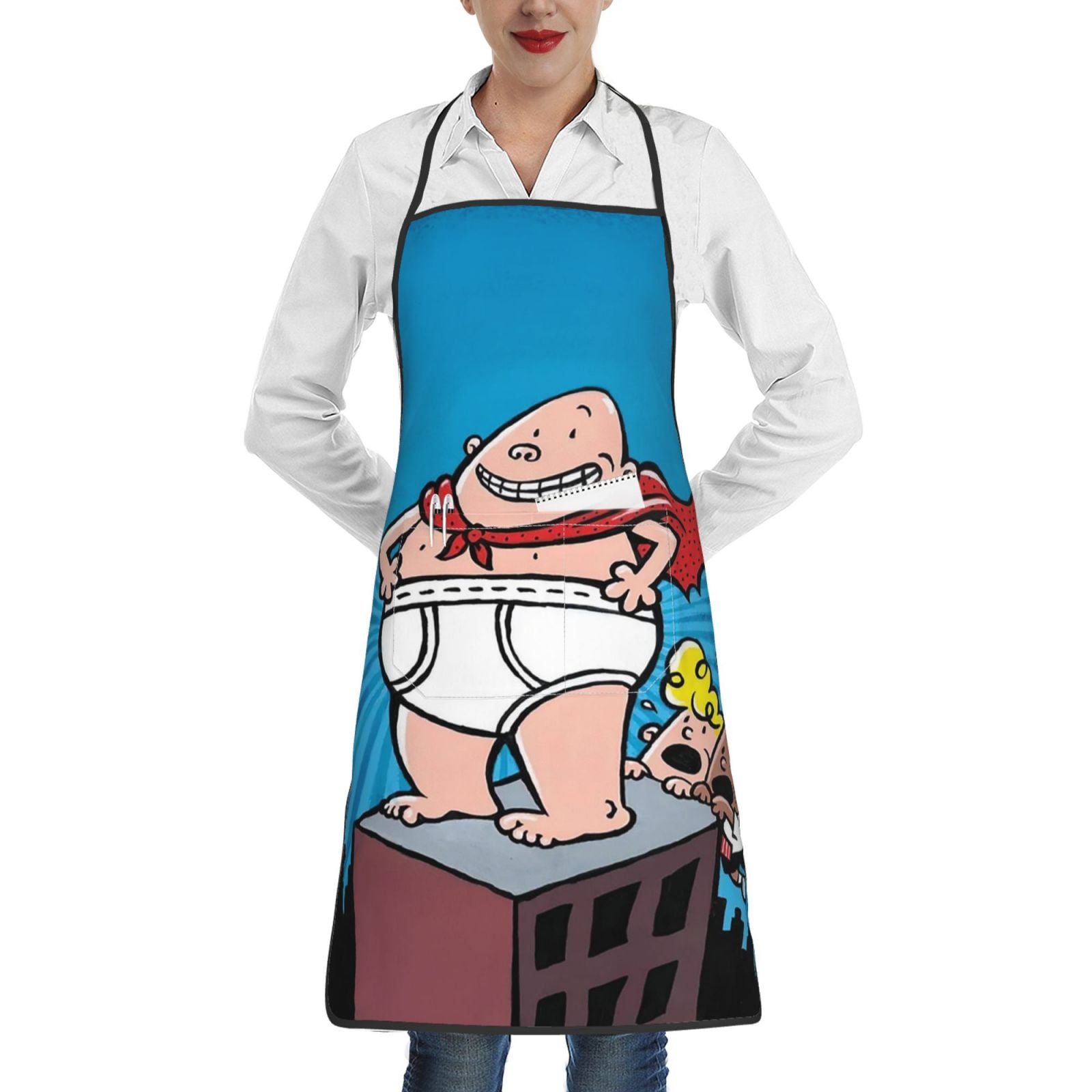 Captain Underpants Kitchen Cooking Aprons, Adjustable Bib Soft Chef ...