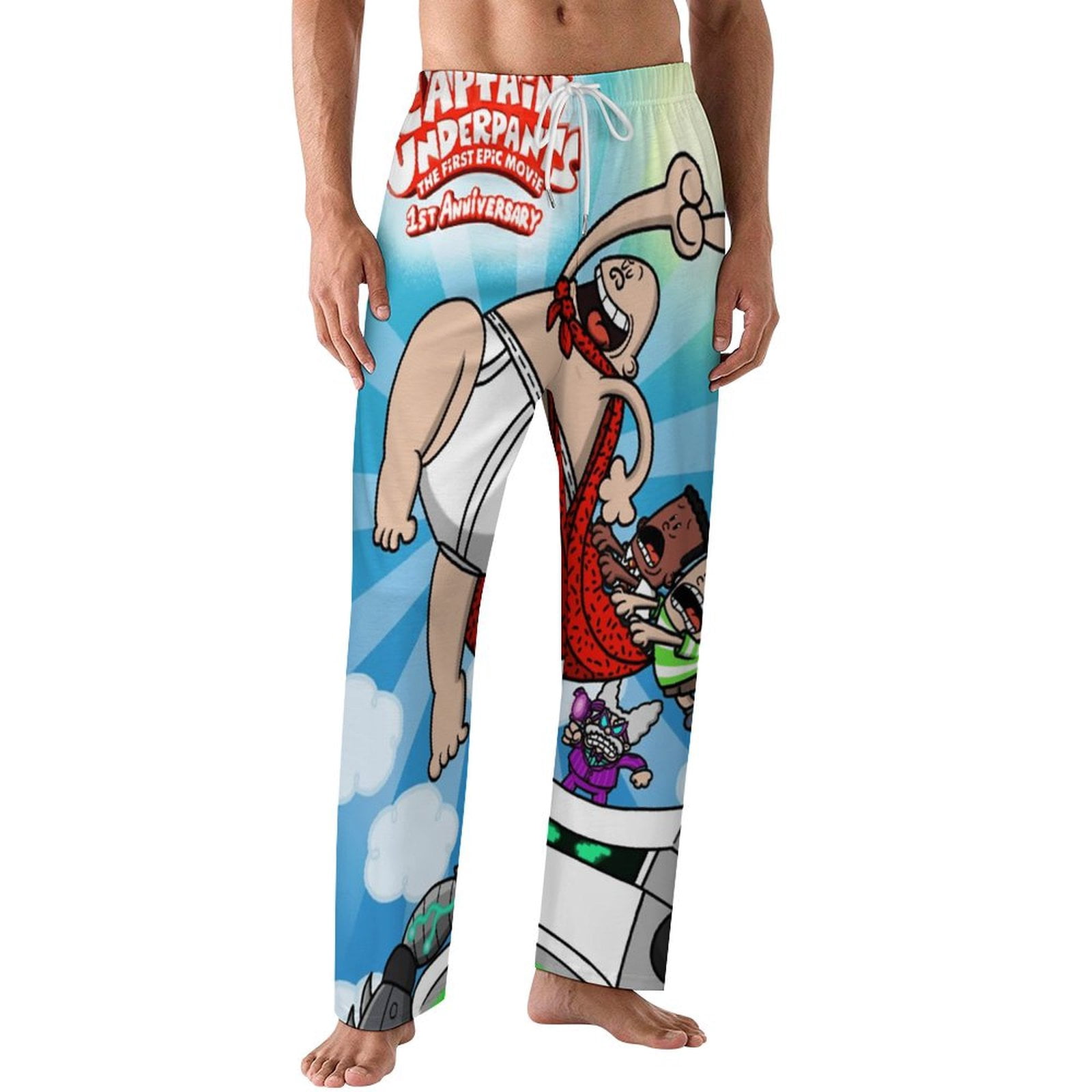Captain Underpants Men Pajama Pants Bottoms Lounge Pants Elastic Waist ...