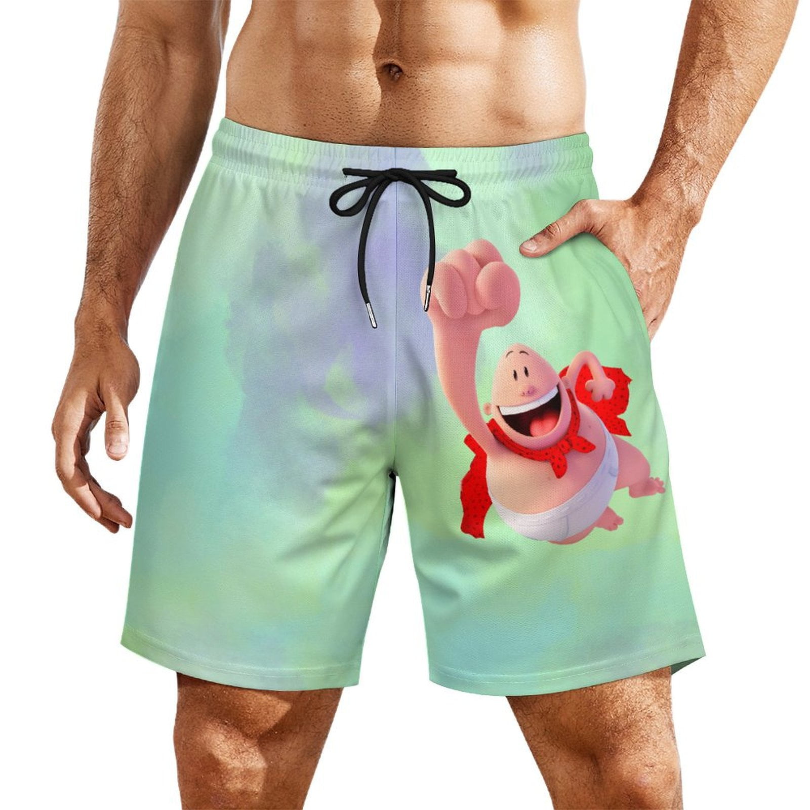 Captain Underpants Men's Board Shorts Swim Trunks Quick Dry Beach Short Summer Swim Shorts ...