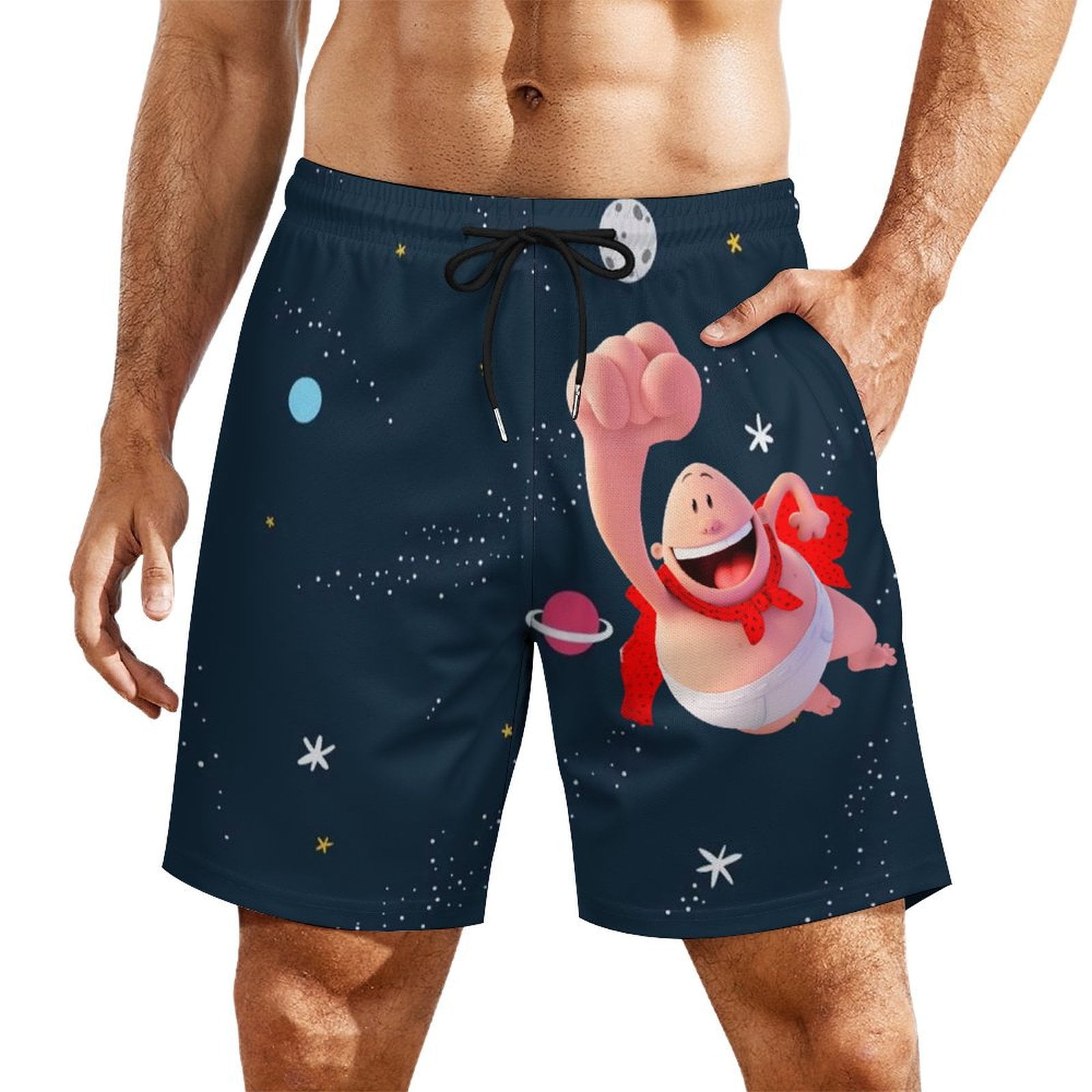 Captain Underpants Men's Board Shorts Swim Trunks Quick Dry Beach Short Summer Swim Shorts ...