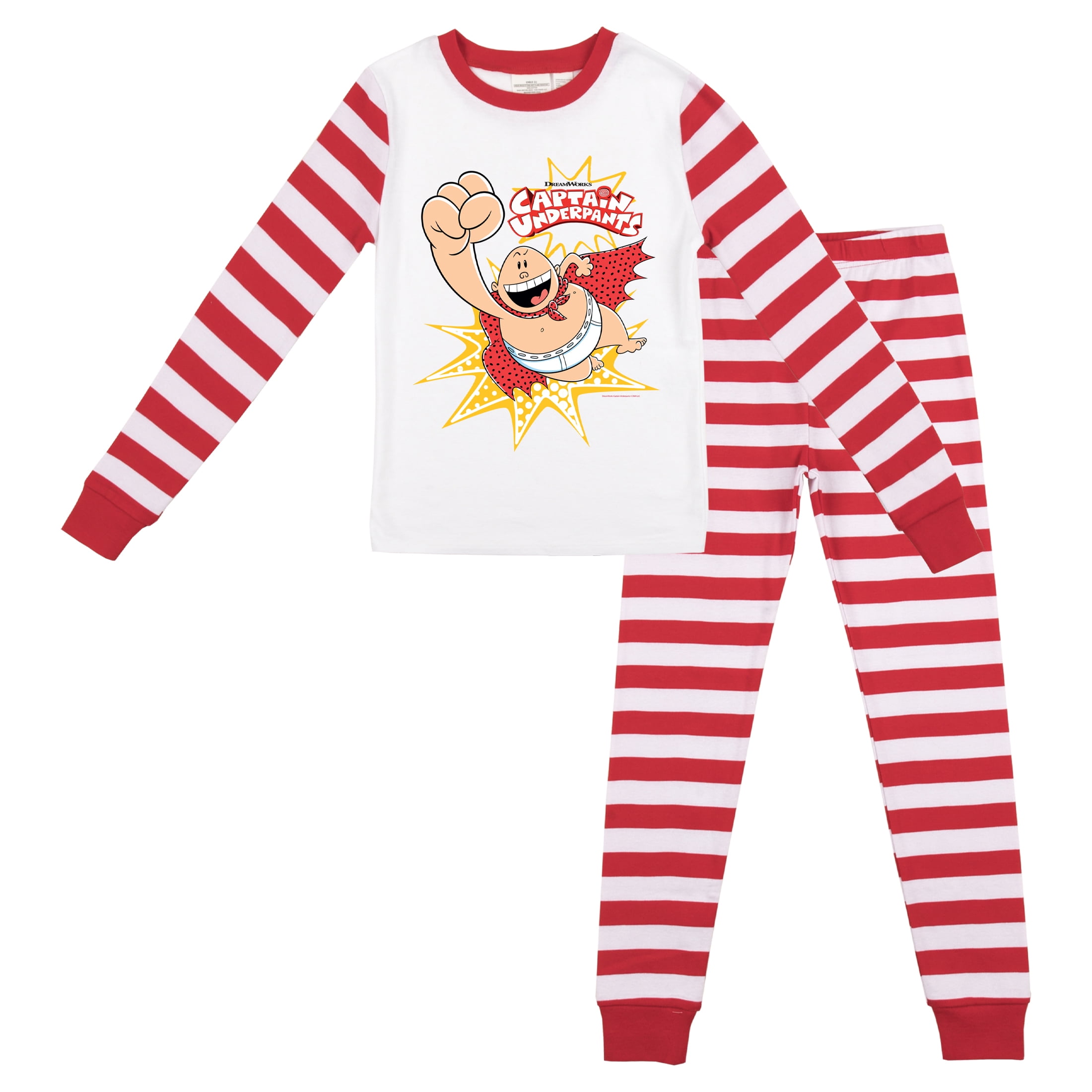 Captain Underpants Superhero Pose Long Sleeve Shirt & Red & White ...
