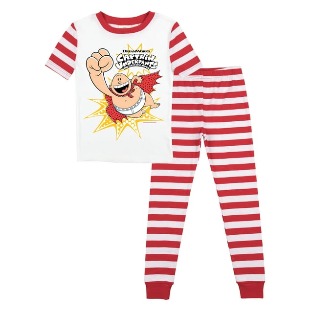 Captain Underpants Superhero Pose Short Sleeve Shirt And Red And White