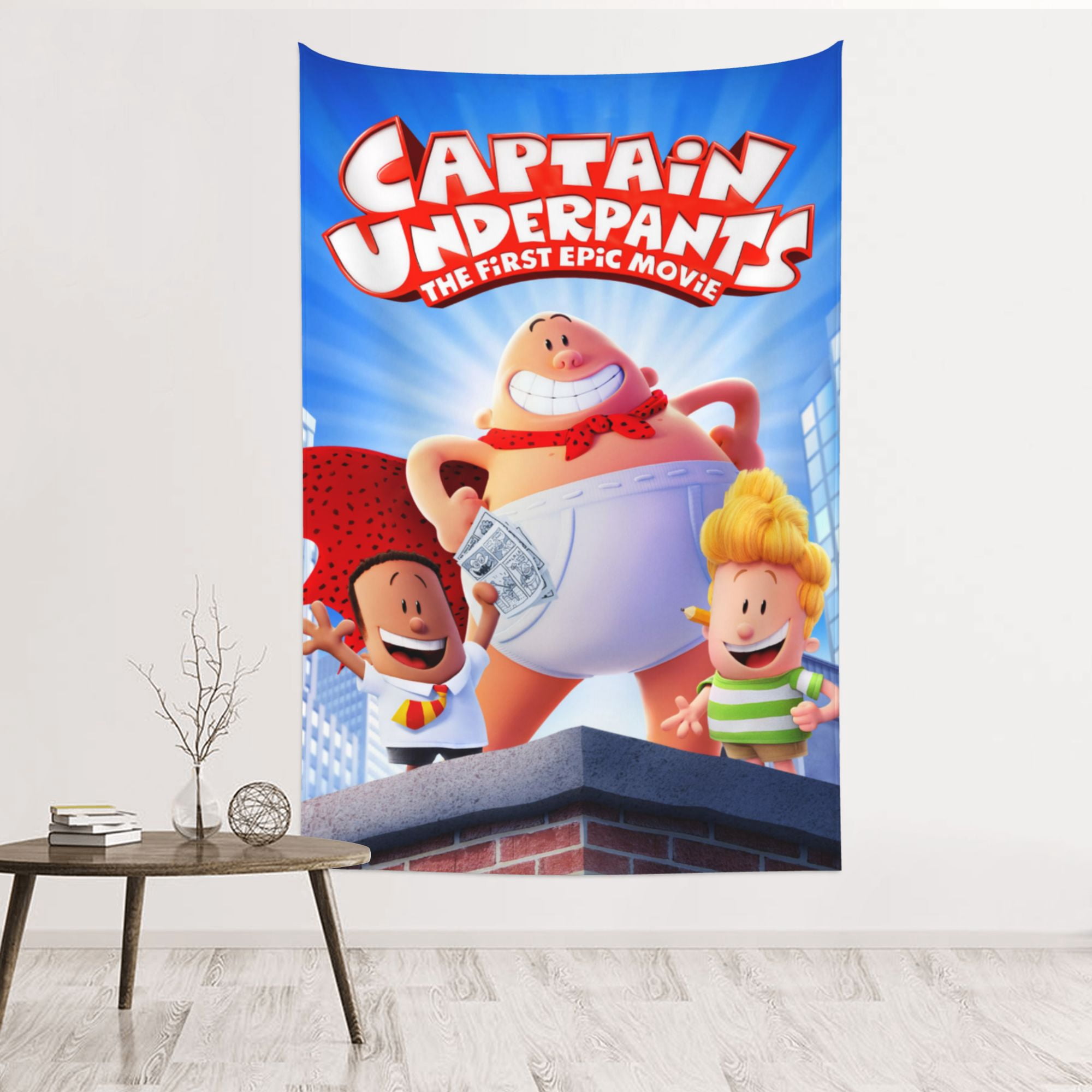Captain Underpants Tapestry Wall Hanging, Art Poster Decor Tapestries ...