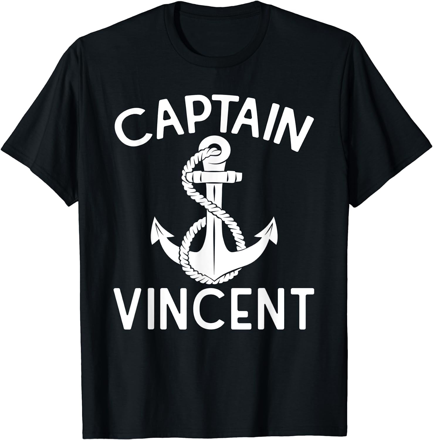Captain Vincent Yacht Ship Anchor Boating Boat T-Shirt - Walmart.com