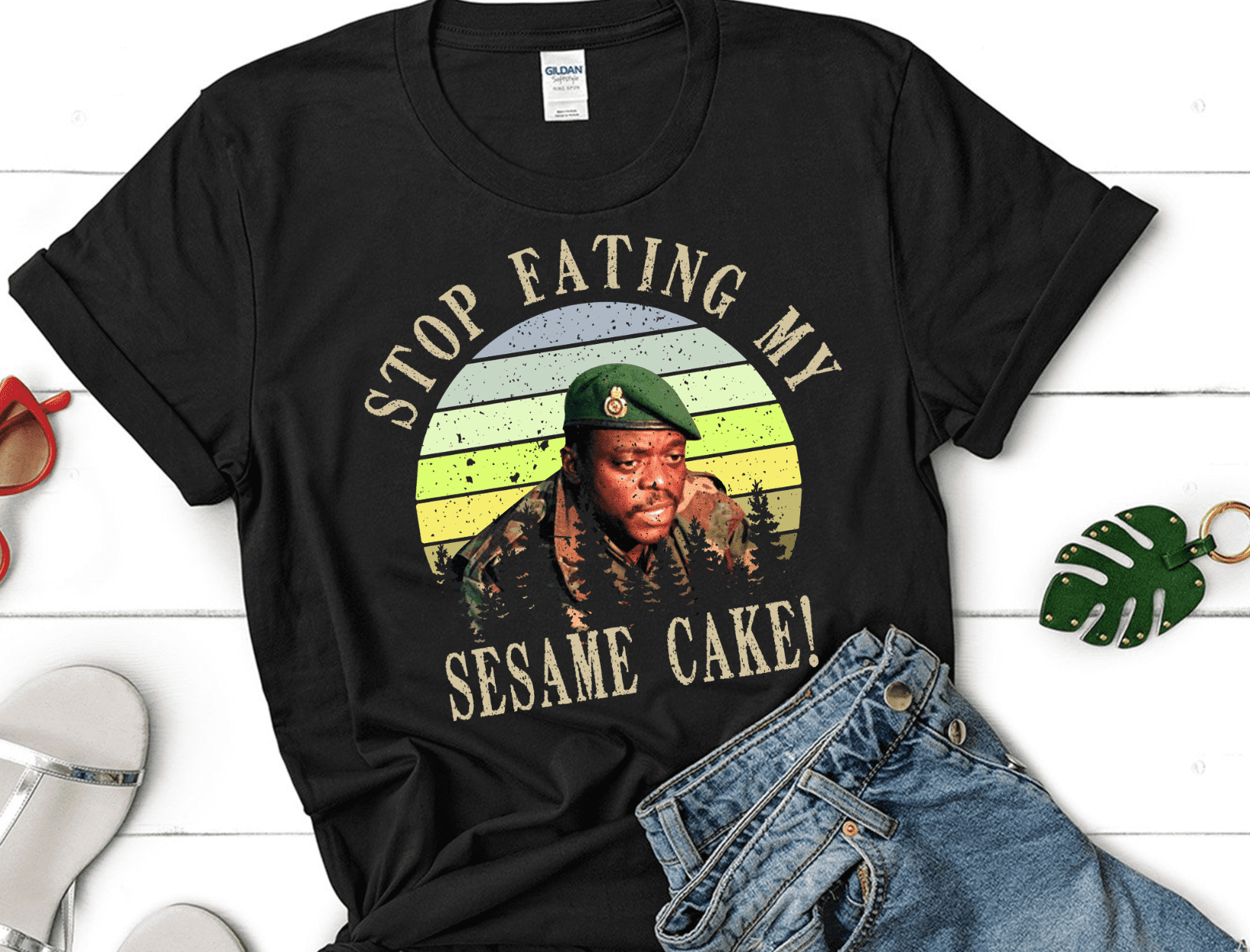 Captain Wanta Stop Eating My Sesame Cake Vintage T-Shirt, Classic Movie Quote Shirt, Unisex Film ...