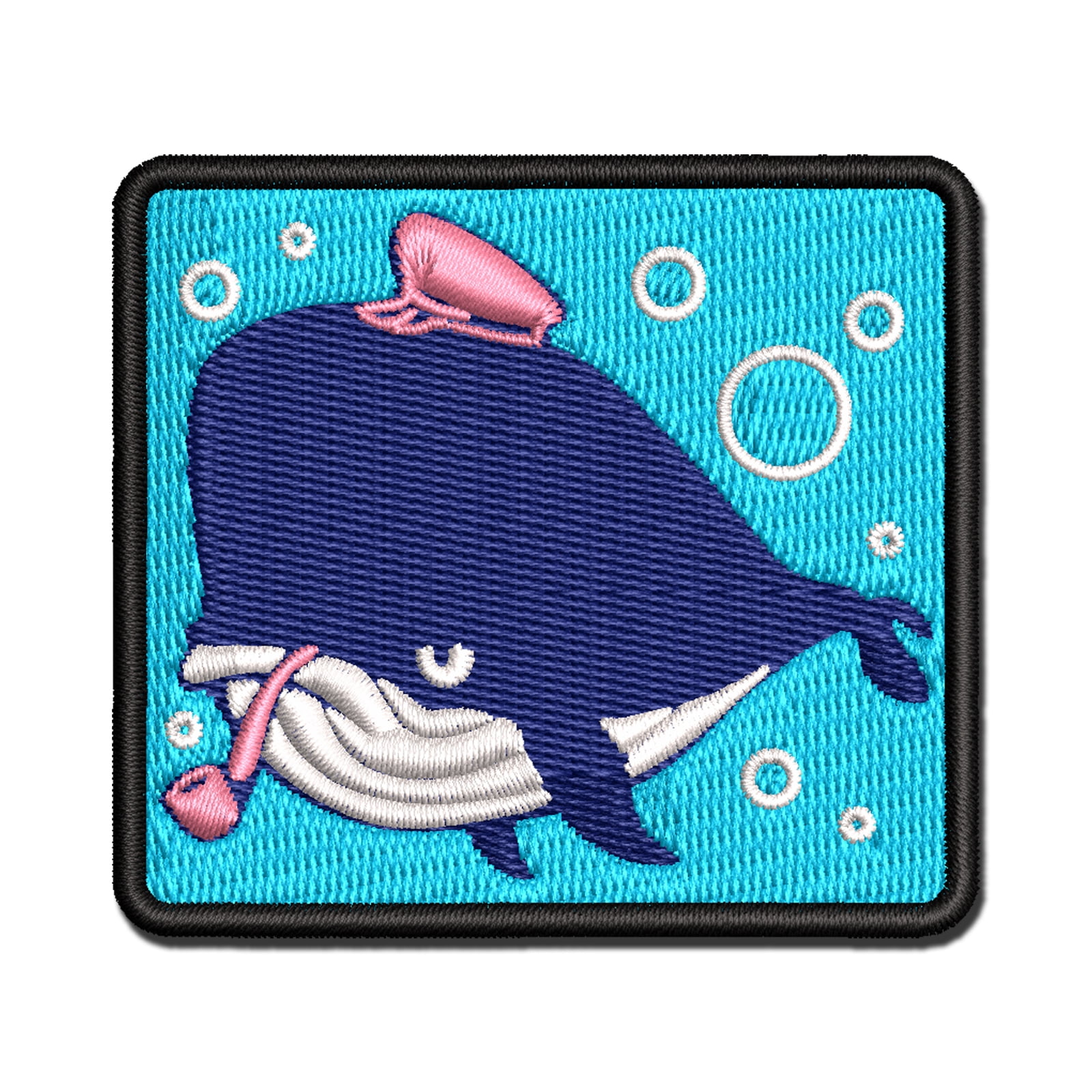 Captain Whale of the Salty Sea Applique Multi-Color Embroidered Iron-On ...