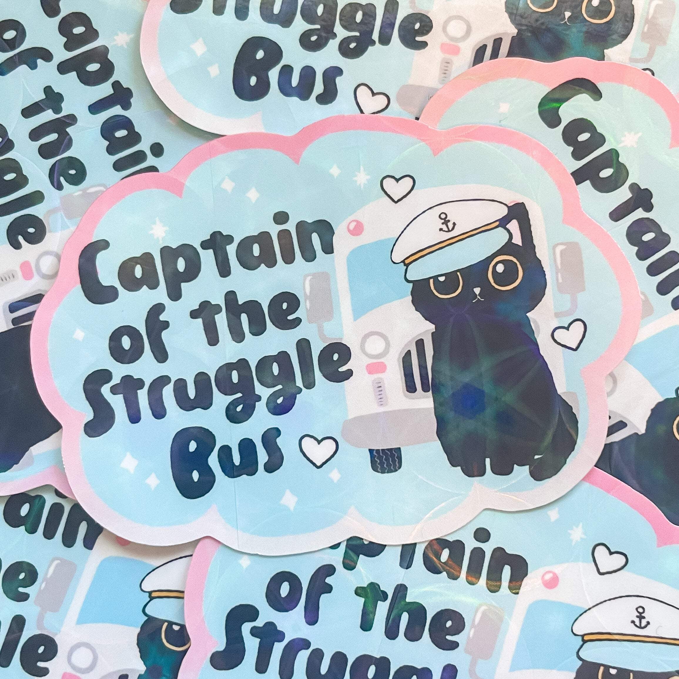 Captain of the Struggle Bus - Holographic Sticker - Walmart.com