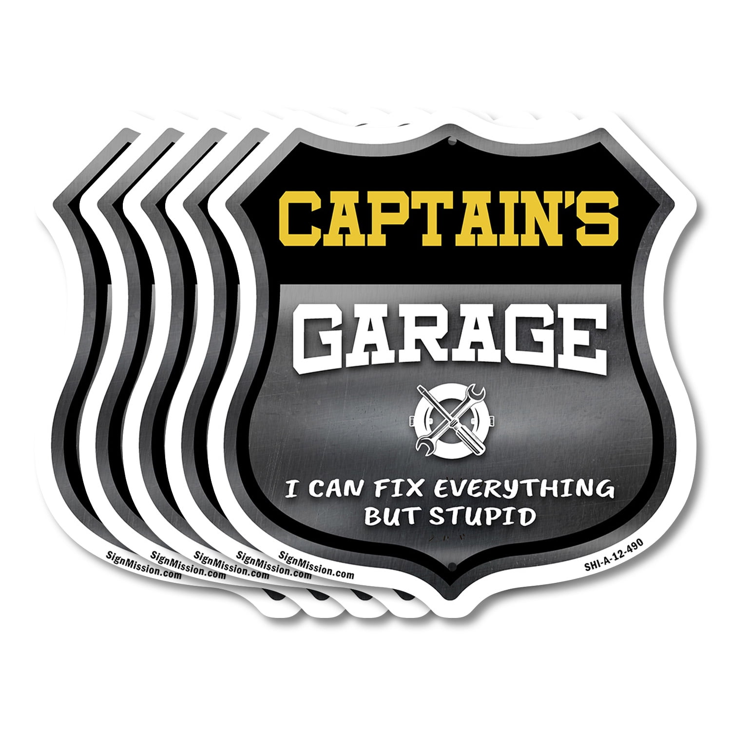 Captain's Garage I Can Fix Everything But Stupid (5 Pack) 12 inch X 12 ...