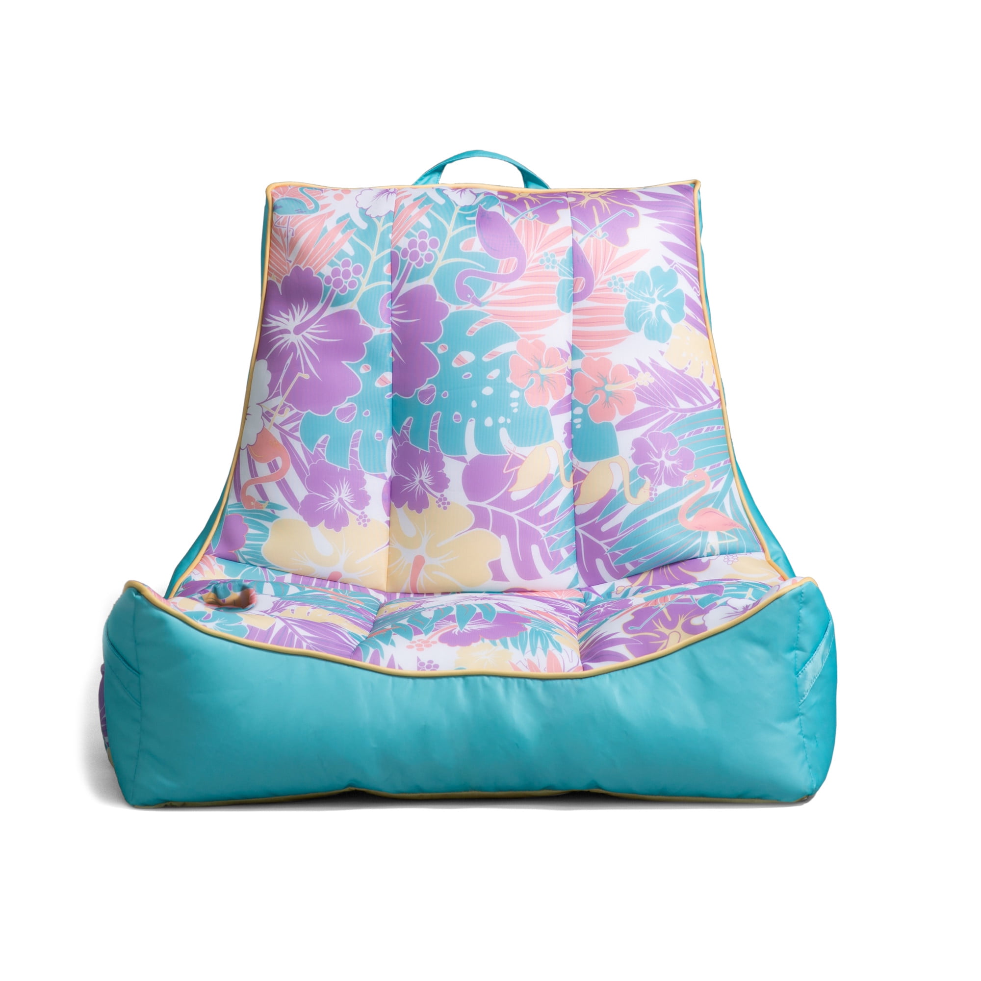 Big Joe Captain's Float Pool Lounger, Tropical Hibiscus Aqua, Drink Holder, 3 Feet - Walmart.com