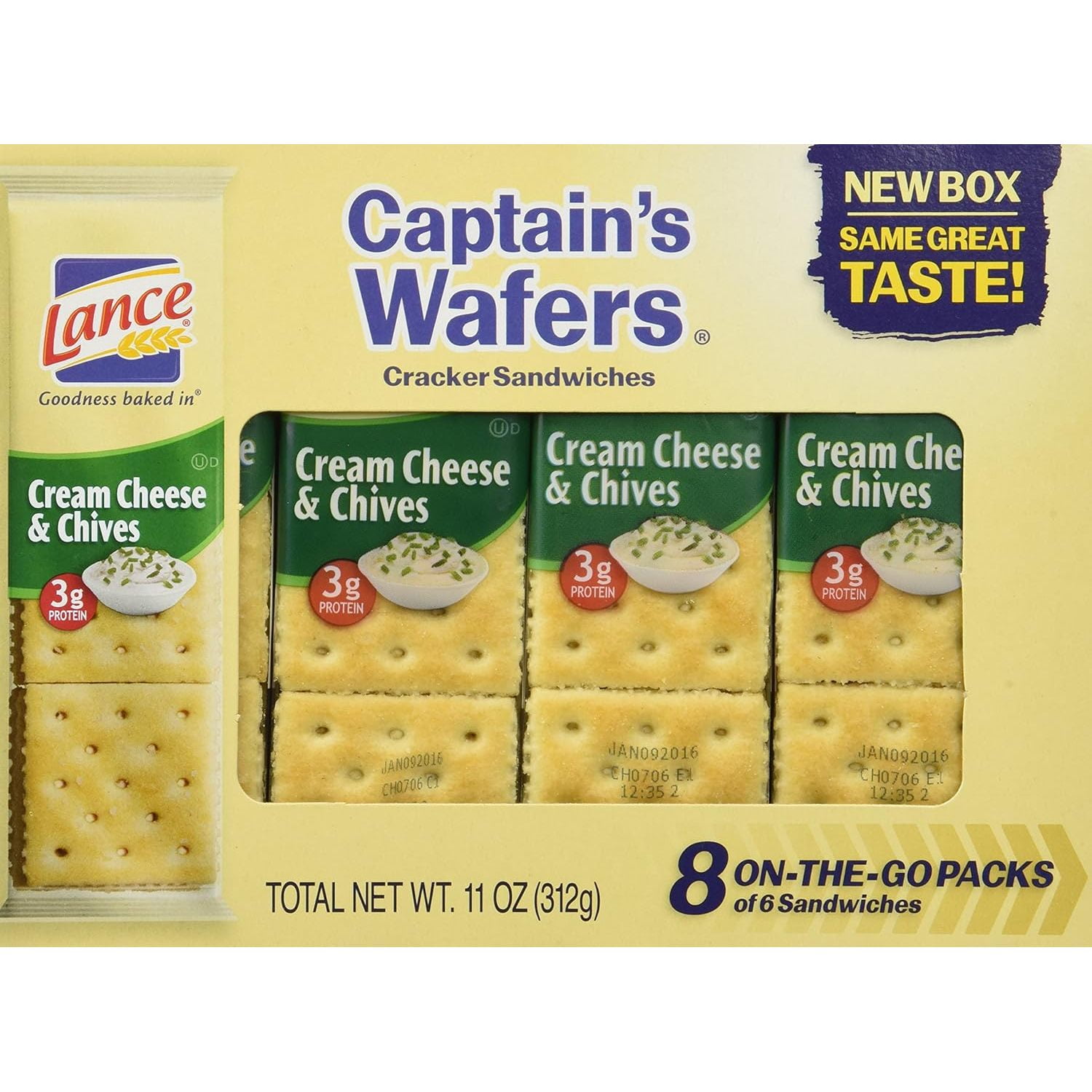 Captain's Wafers Crackers, Cream Cheese and Chives ,11 Ounces (3 To Go Packs) - Walmart.com