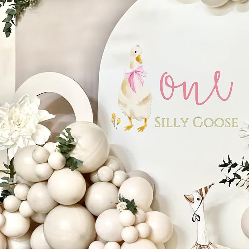 Caption One Silly Goose Decal - Goose Theme 1st Birthday Decoration for ...