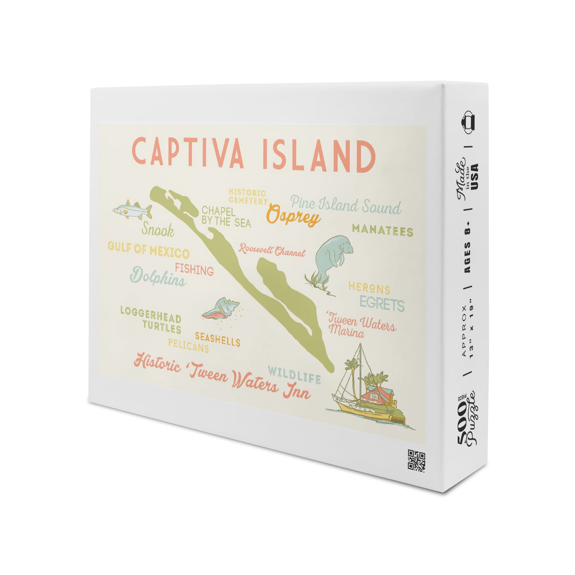 Captiva Island, Florida, Typography and Icons (19x27 inches, Premium ...