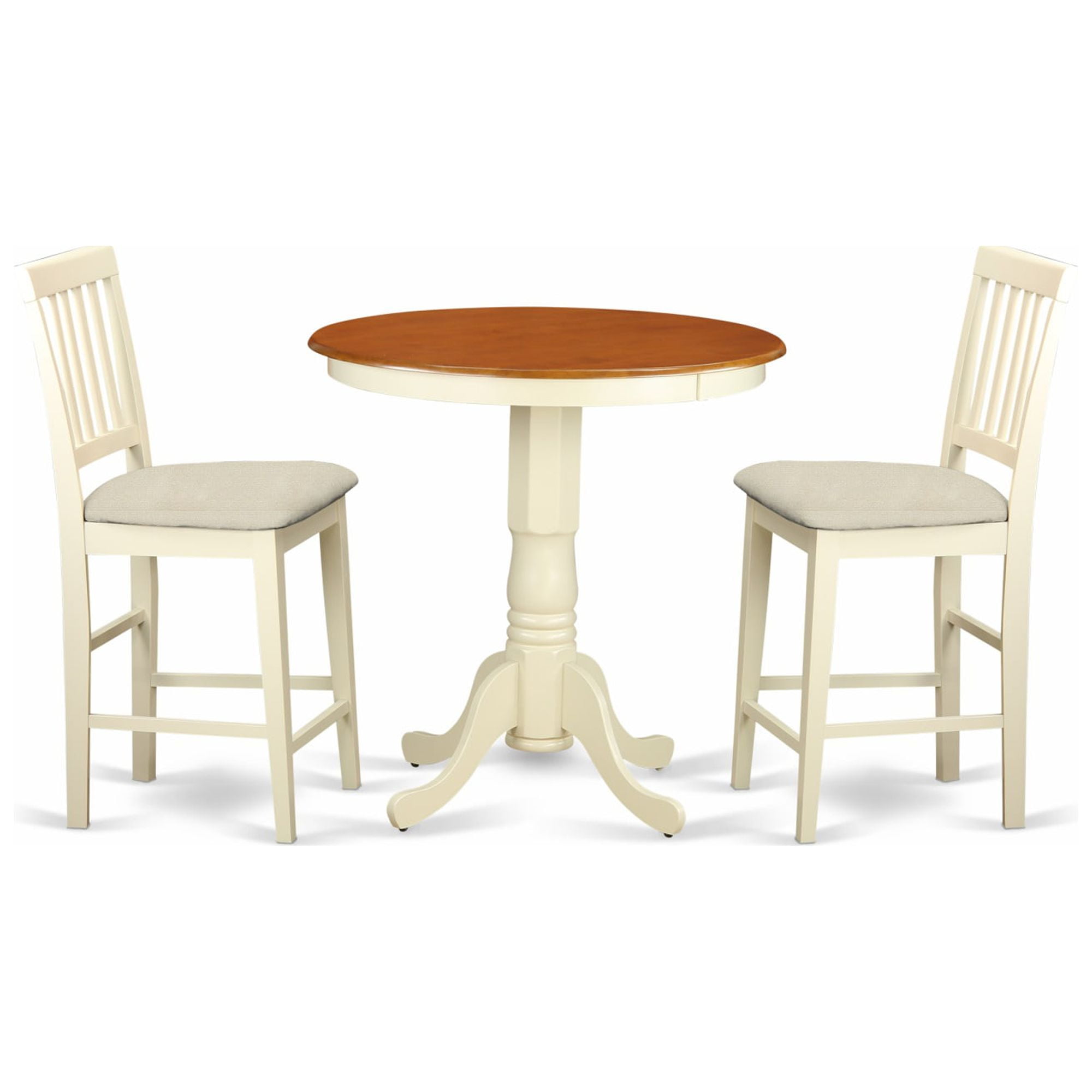 Captivating 3-Piece Table Set: Asian Hardwood Construction, Buttermilk ...