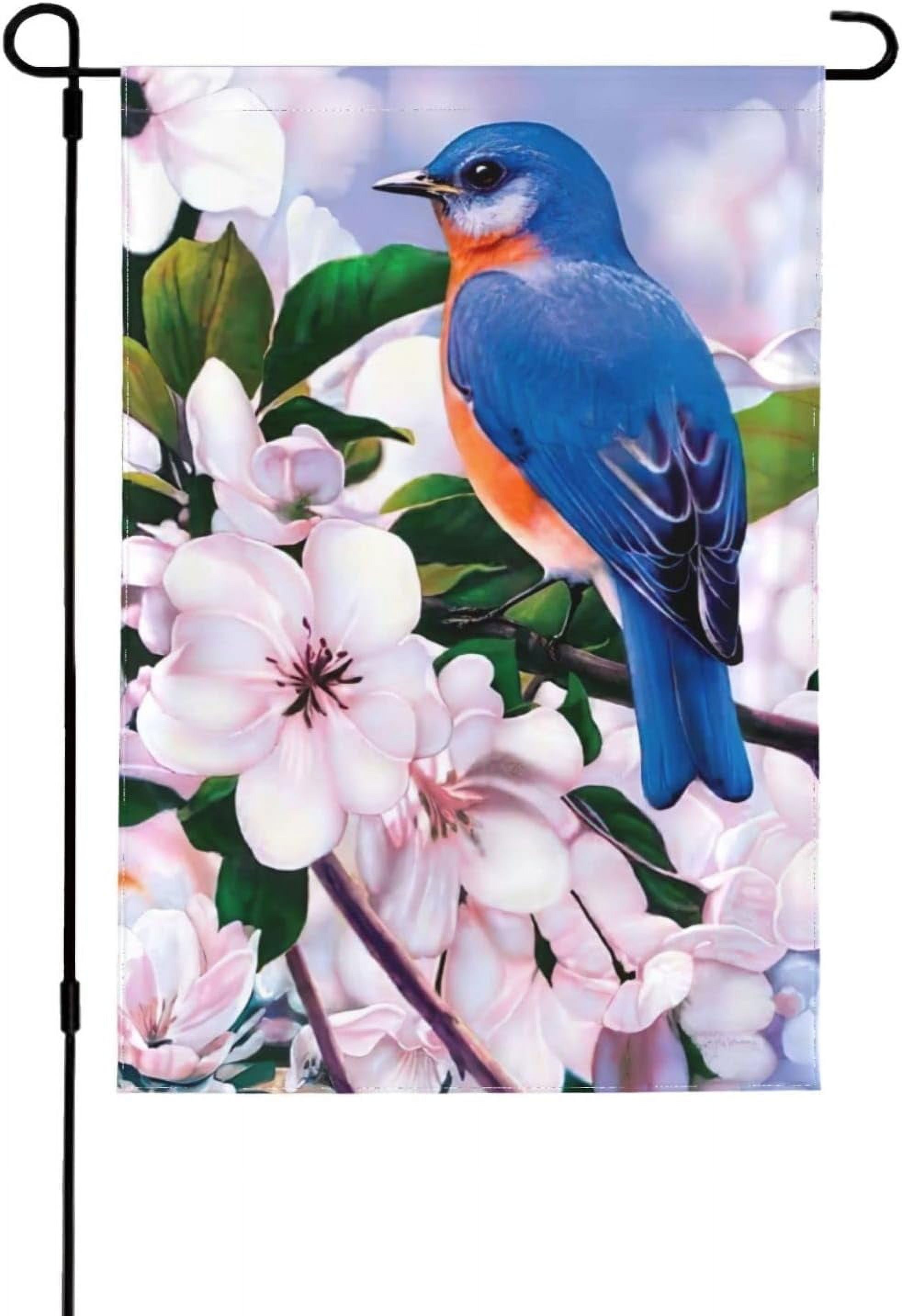 Captivating Bluebird Garden Flag Double Sided Outdoor Outside ...