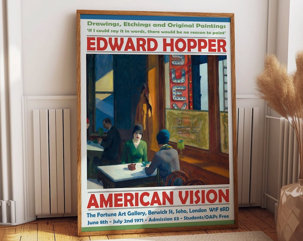 Captivating Edward Hopper Exhibition Poster: Museum-Quality Art Gallery ...
