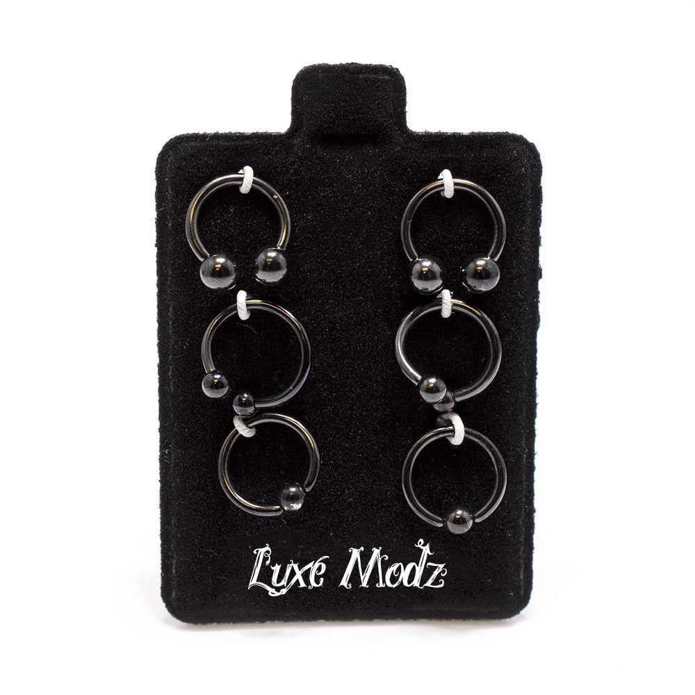 Black Captive Bead Ring