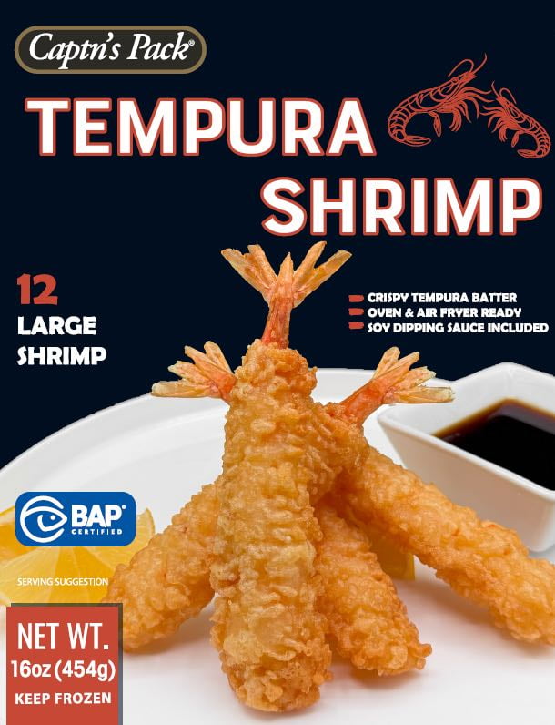 Captn's Pack Frozen Shrimp Tempura 12 count, 16oz - Walmart.com