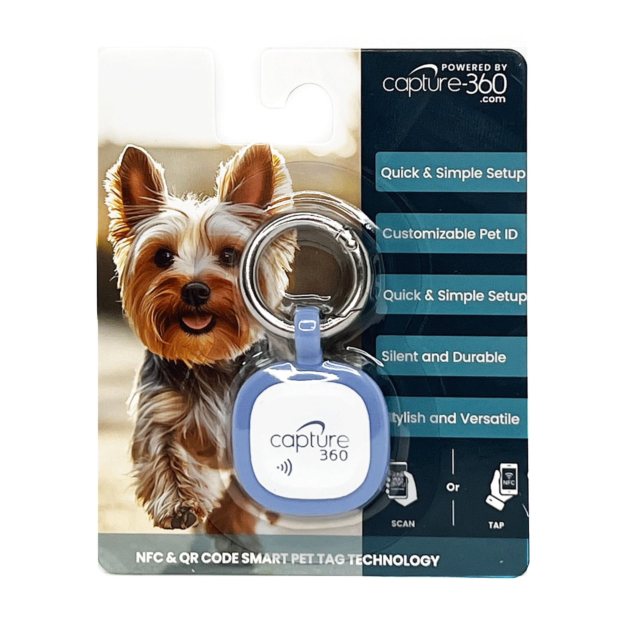 Capture 360 Silent Silicone Smart Pet ID Tag - With NFC QR Code ...