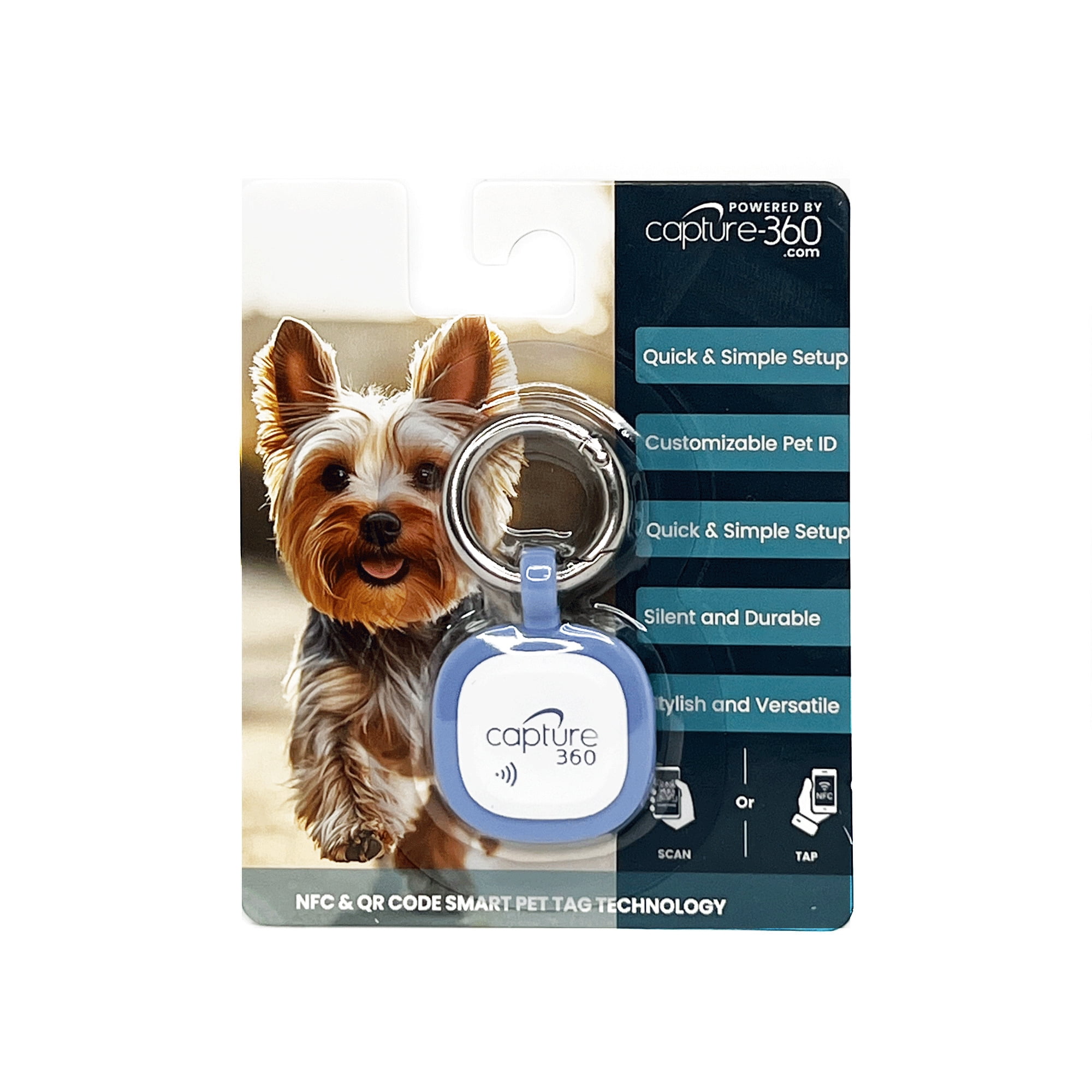 Capture 360 Silent Silicone Smart Pet ID Tag - With NFC QR Code ...