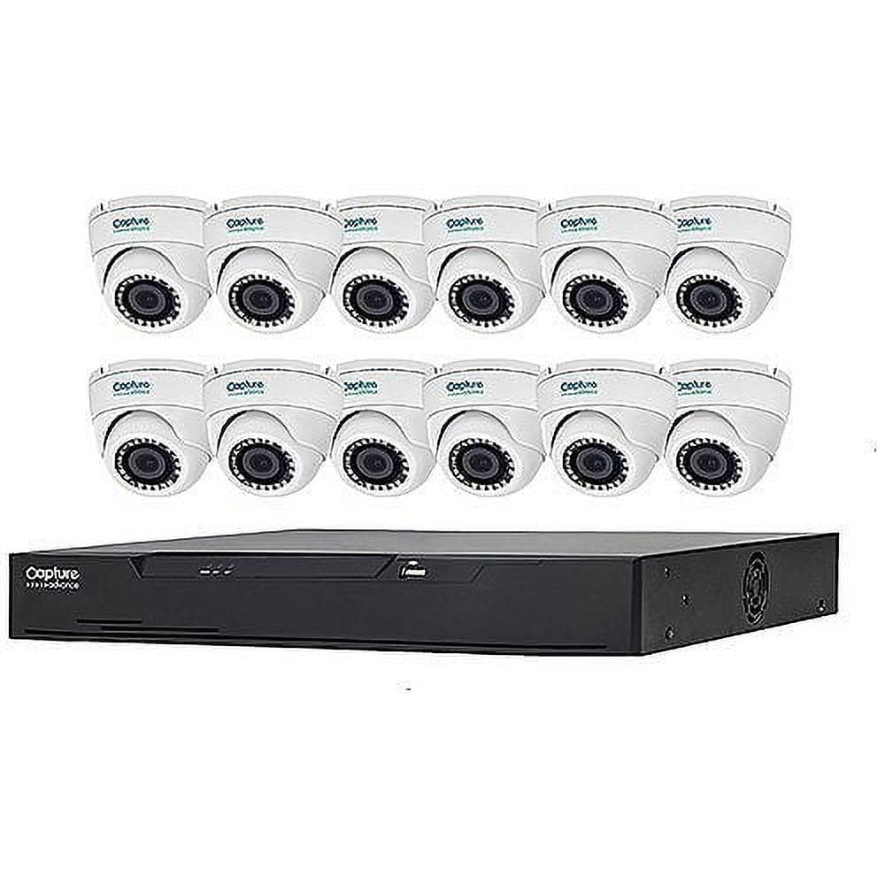 Capture Advance Security System - 13-Piece: 16-Channel 5MP DVR 2TB & 12 ...