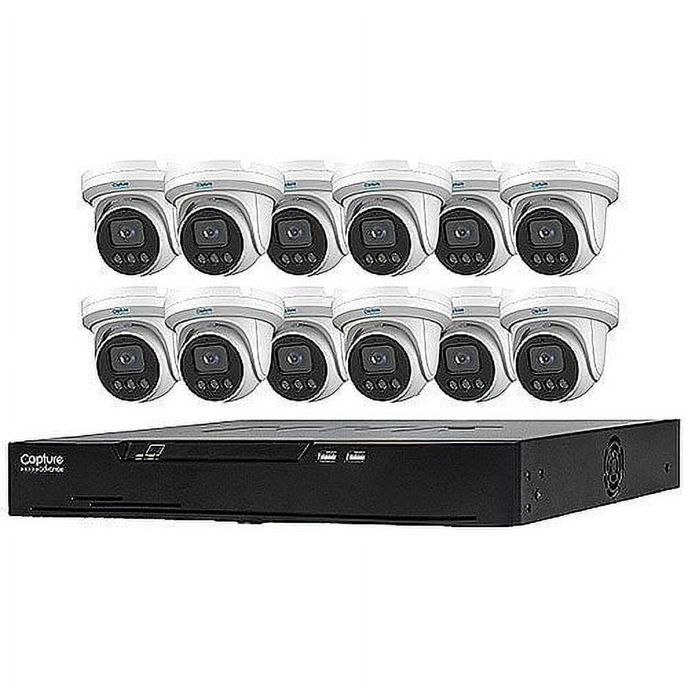 Capture Advance R2-IP16C5MPK NVR + 12 Camera Kit, 13-Piece, Includes (1 ...