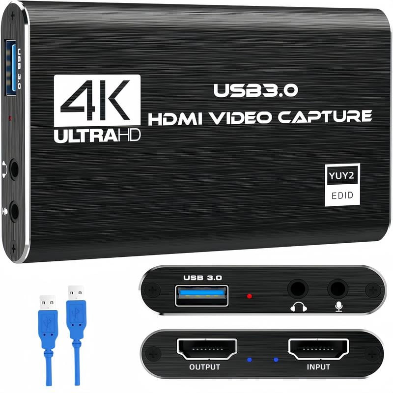 Capture Card Audio and Video Capture Card with Microphone4KHDMI Loop ...