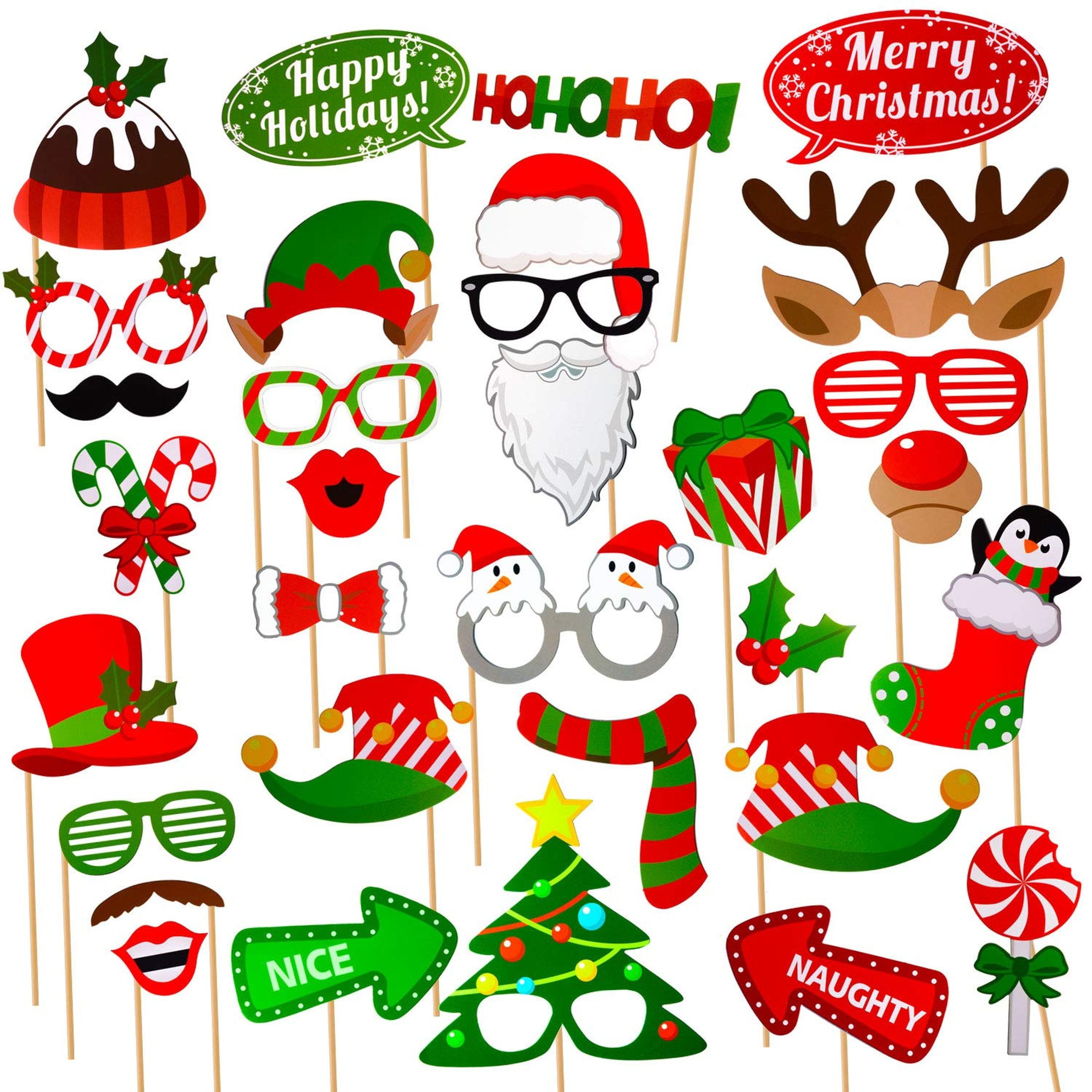 CaptureJoy Photo Booth Props Kit - 32 Fun DIY Signs for Memorable Poses ...