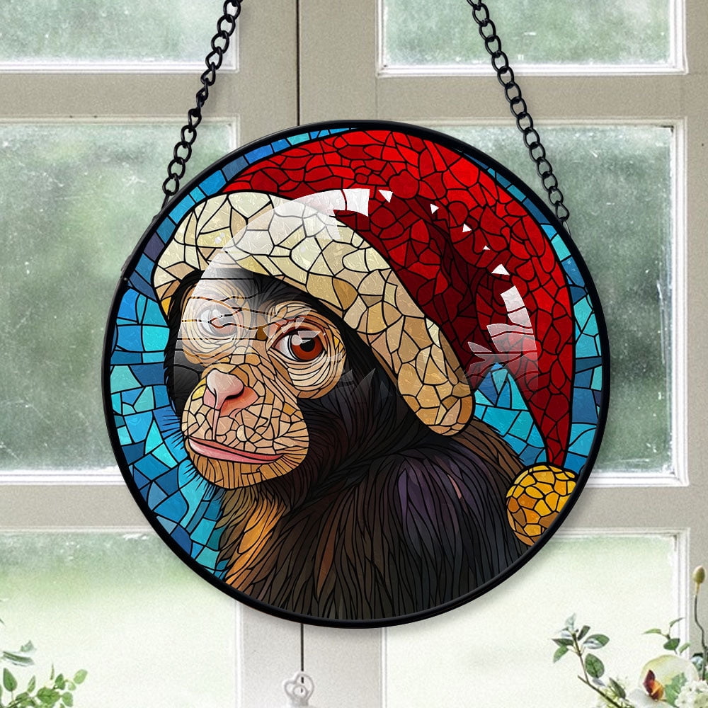 Capuchin Monkey Ornament Christmas 2025, Capuchin Monkey Stained Glass ...