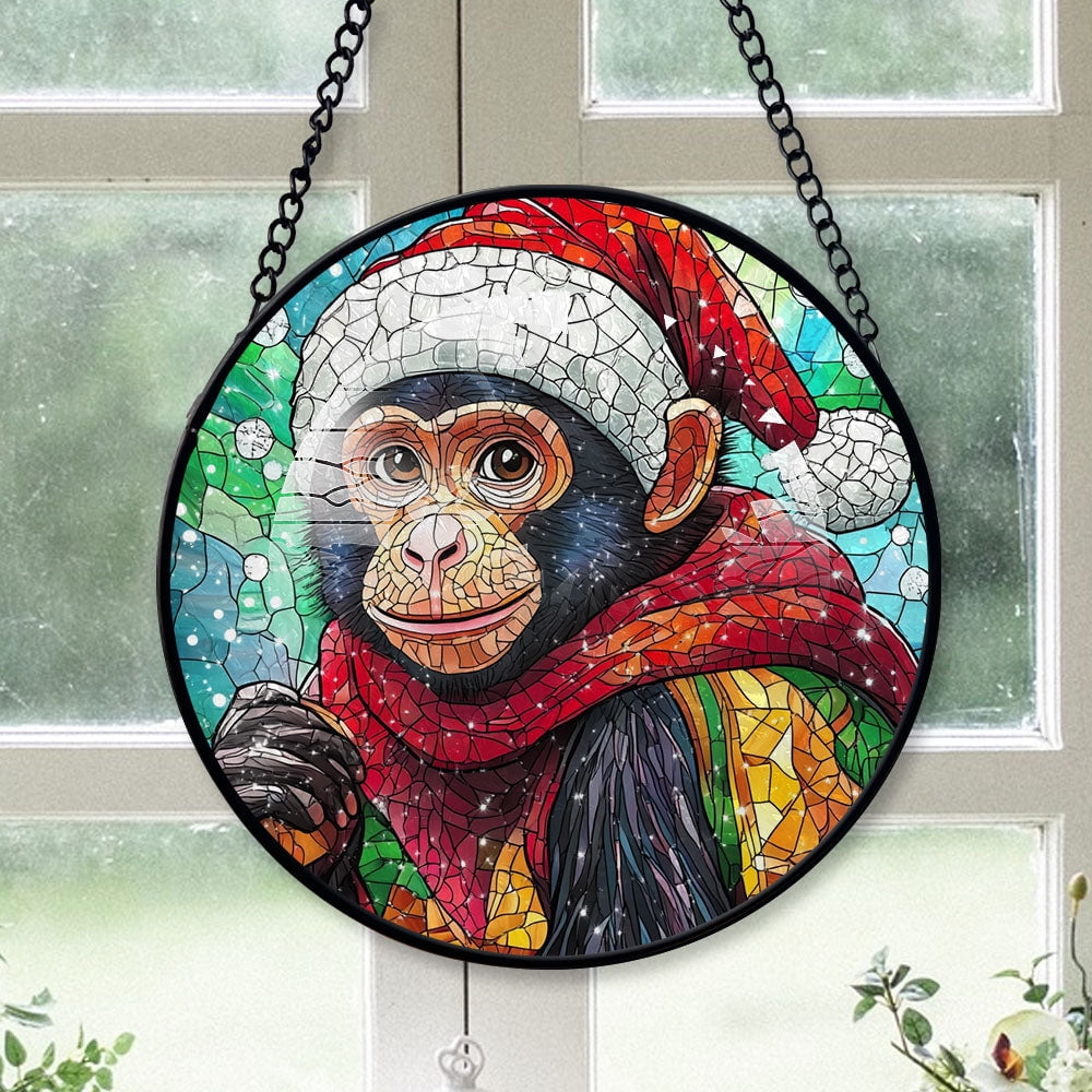 Capuchin Monkey Ornament Christmas 2025, Capuchin Monkey Stained Glass ...