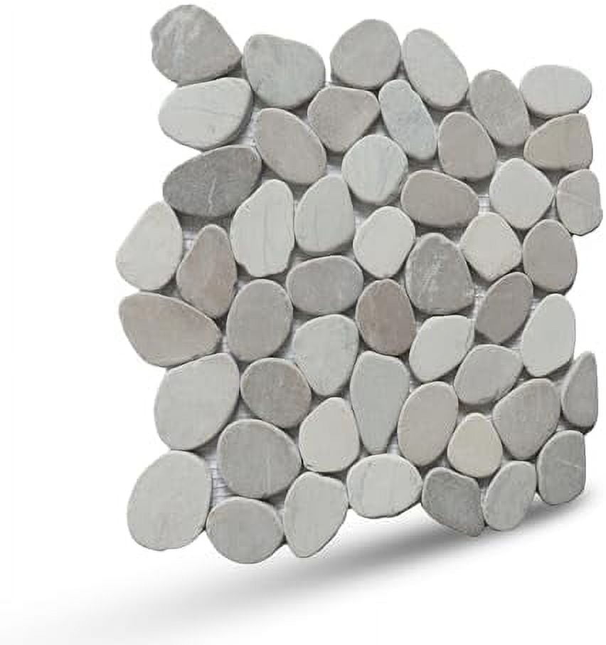 Capucino Sliced Pebble Mosaic, Tumbled Stone Backsplash Tiles for ...