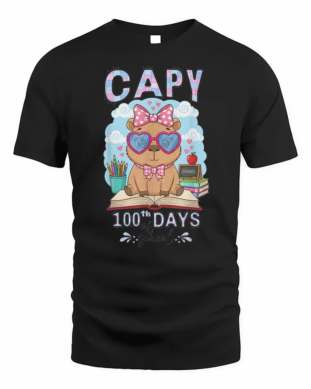 Capy 100th Days of School Capybara 100 Days Smarter Cute Shirt - Walmart.com