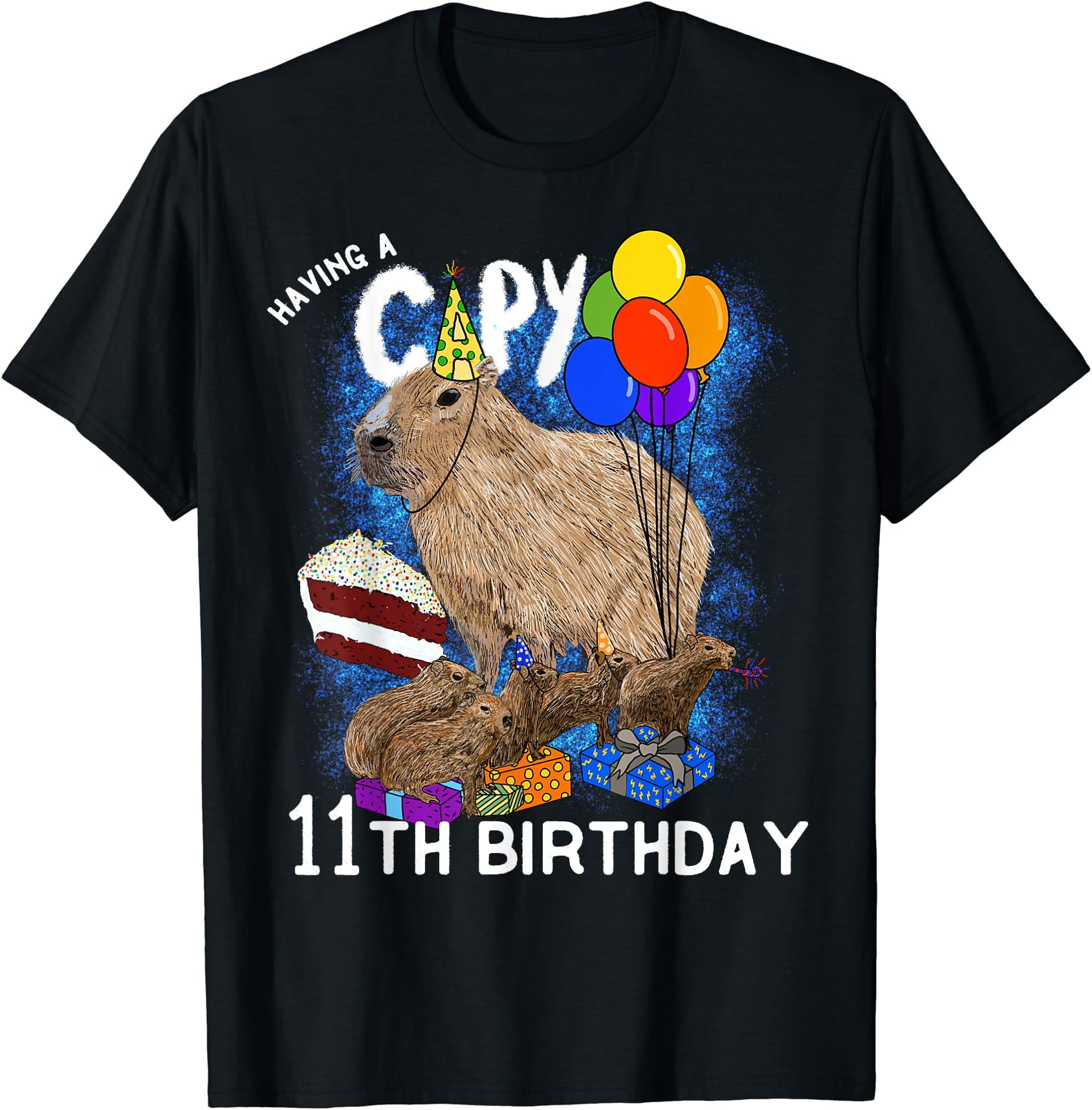 Capy 11Th Birthday Capybara Theme Party Funny I'M 11 Unisex S-5XL T ...