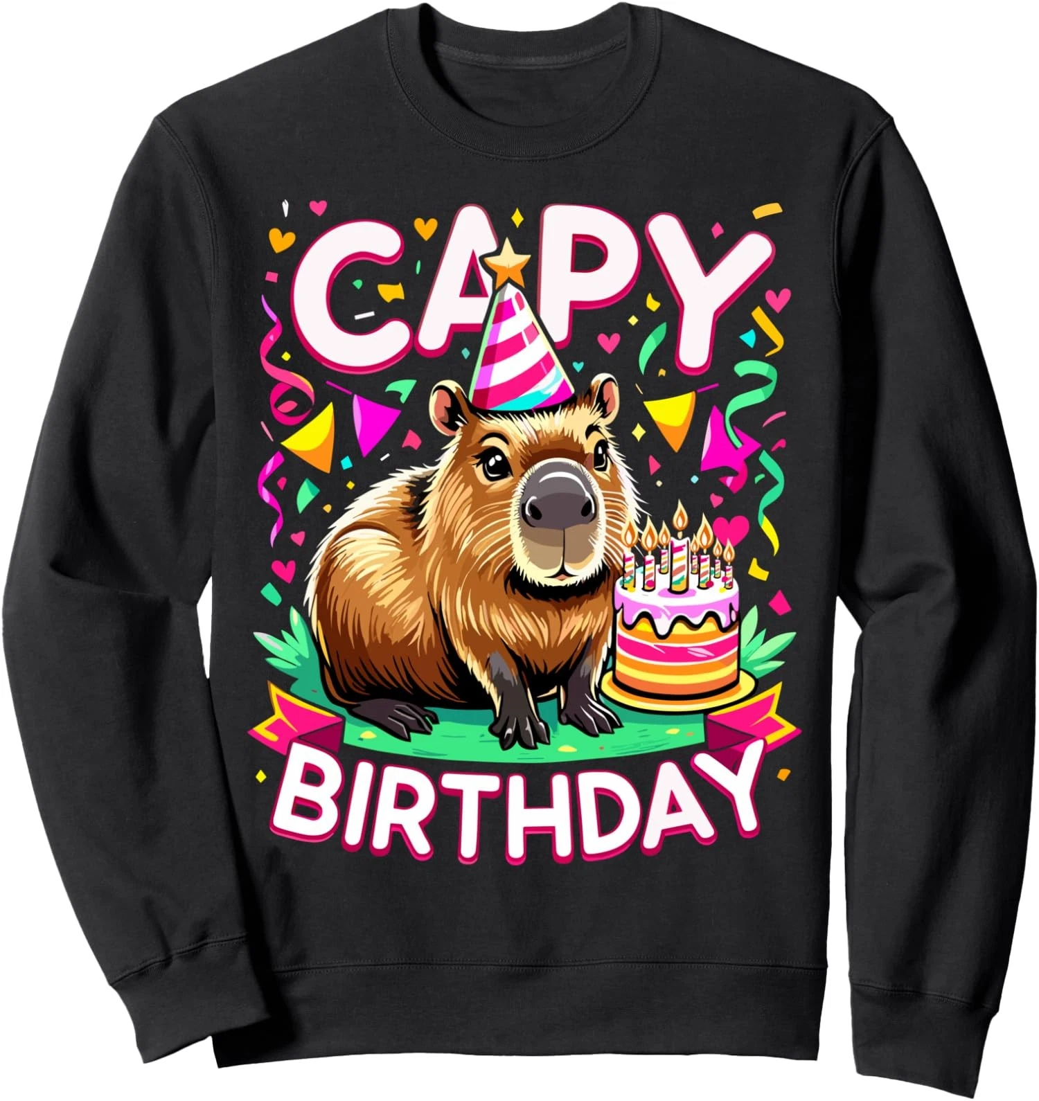 Capy Birthday Funny Capybara Lover Cute Party Celebration Whimsical Art ...