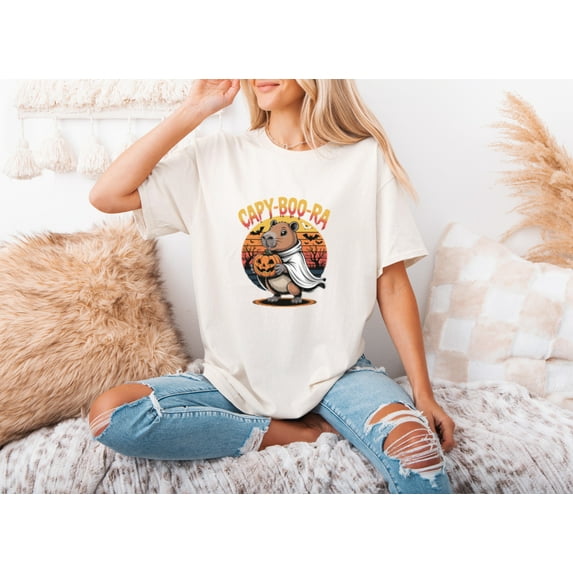 Capy Boo Ra Cute Capybara Ghost Halloween Unisex T-Shirt, up to size ...