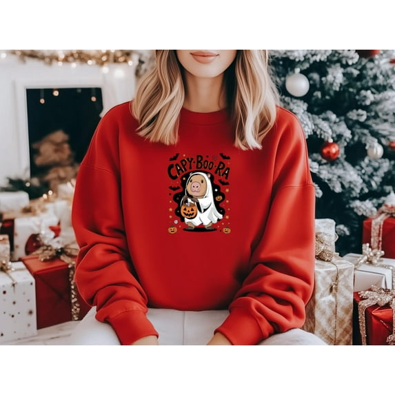 Capy Boo Ra Cute Halloween Capybara Ghost Pun Graphic Sweatshirt, up to ...