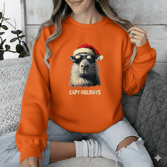 Capy Holiday Kids Teens Boys Funny Capybara Festive Seasonal Graphic ...