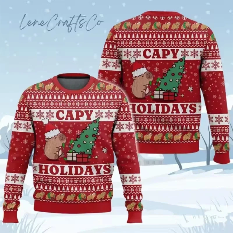 Capy Holidays Sweater – Cute Capybara Christmas Ugly Sweater - Walmart.com