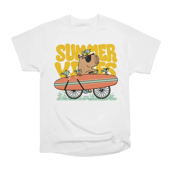 Capy Summer Vibes T-Shirt Tee Gift For Him Merch For Her Apparel For ...